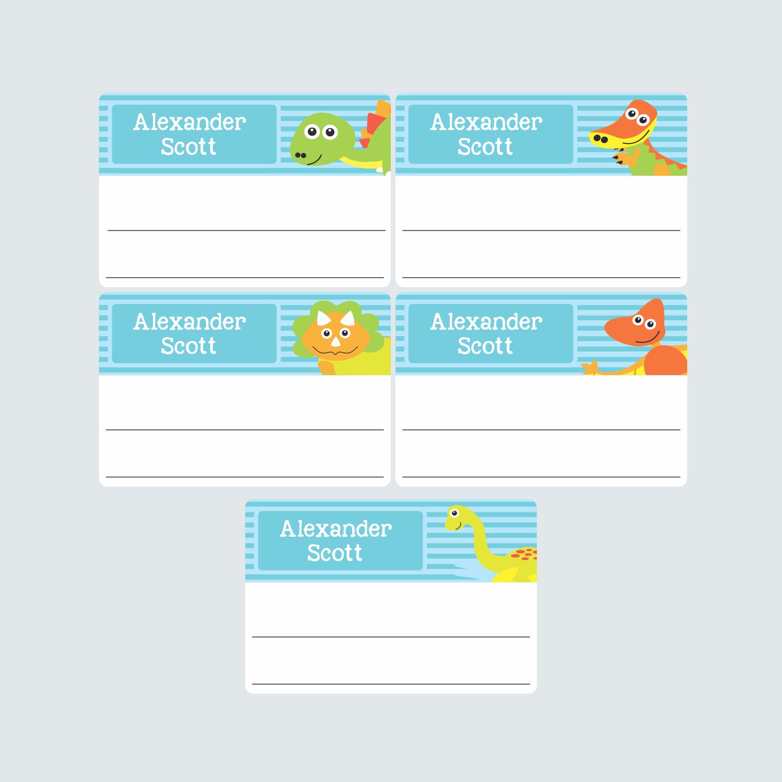 Large Book Labels - Dinoroars | Alphabugs