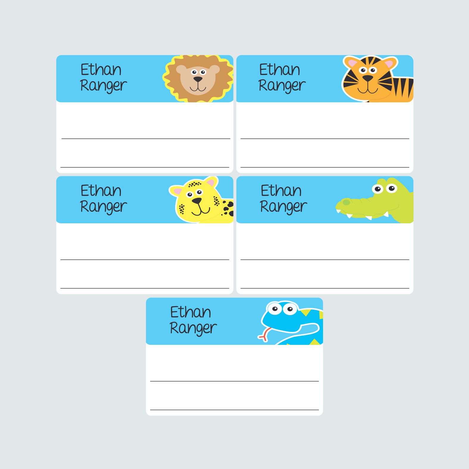 Large Book Labels - In The Wild | Alphabugs