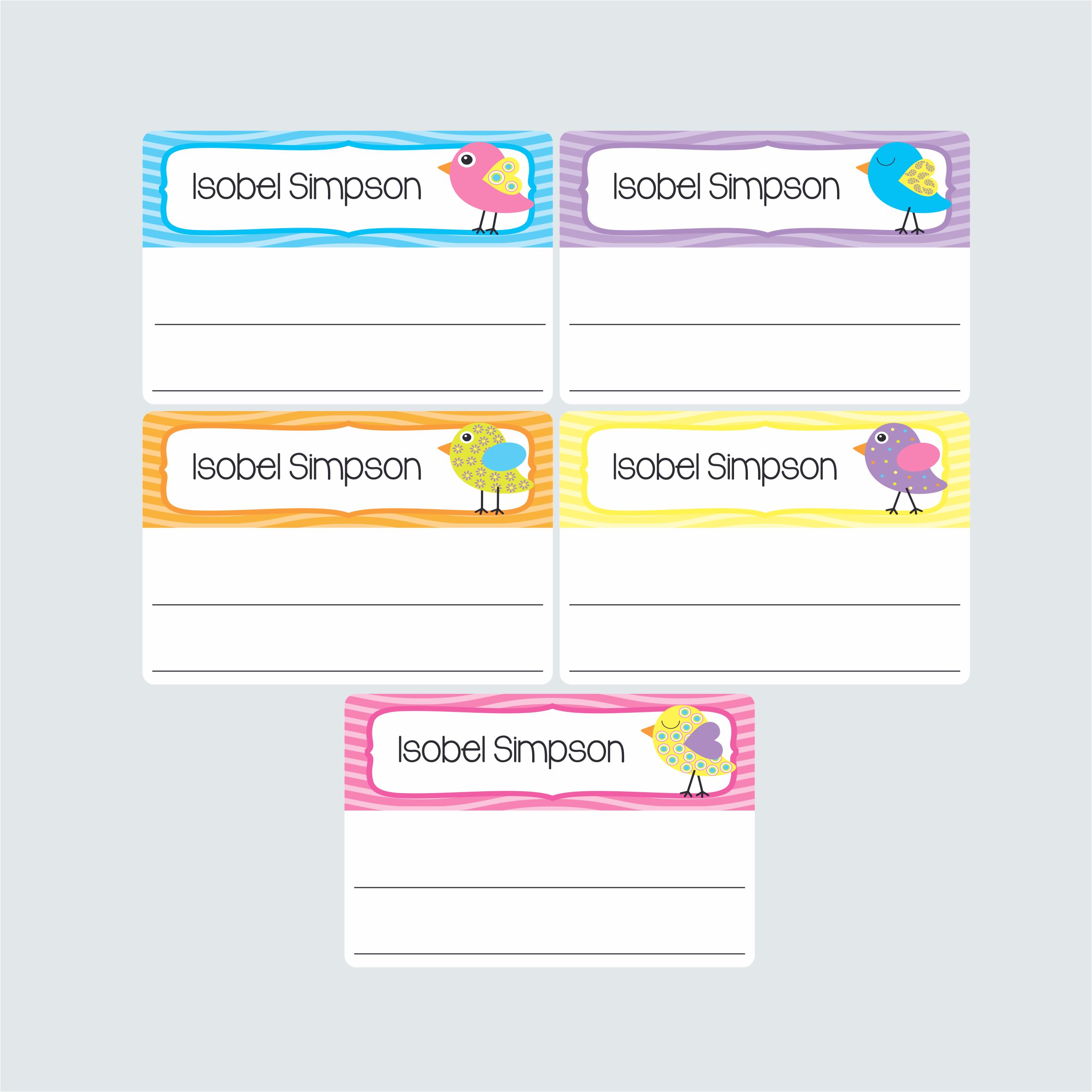 Large Book Labels - Beautiful Birds | Alphabugs