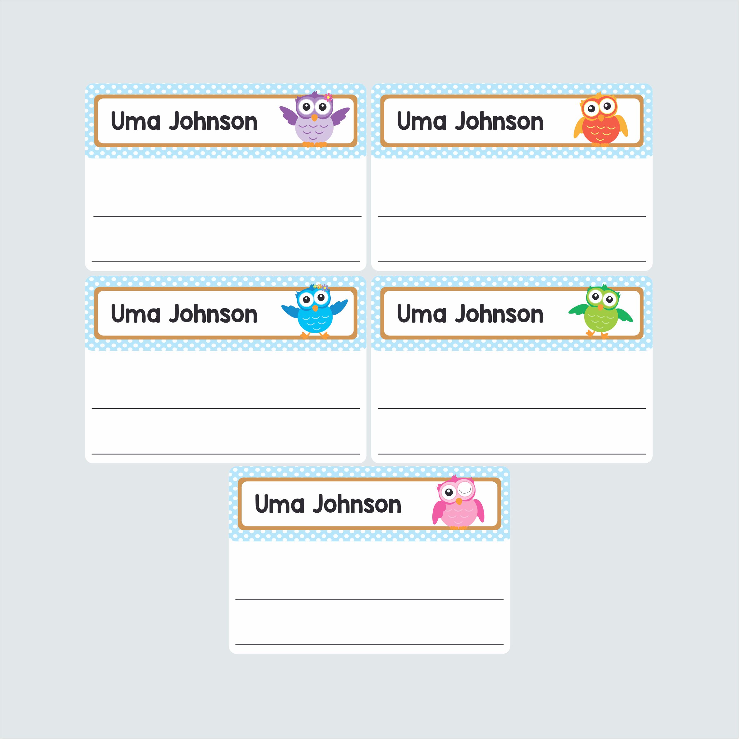 Large Book Labels - Wise Owls | Alphabugs