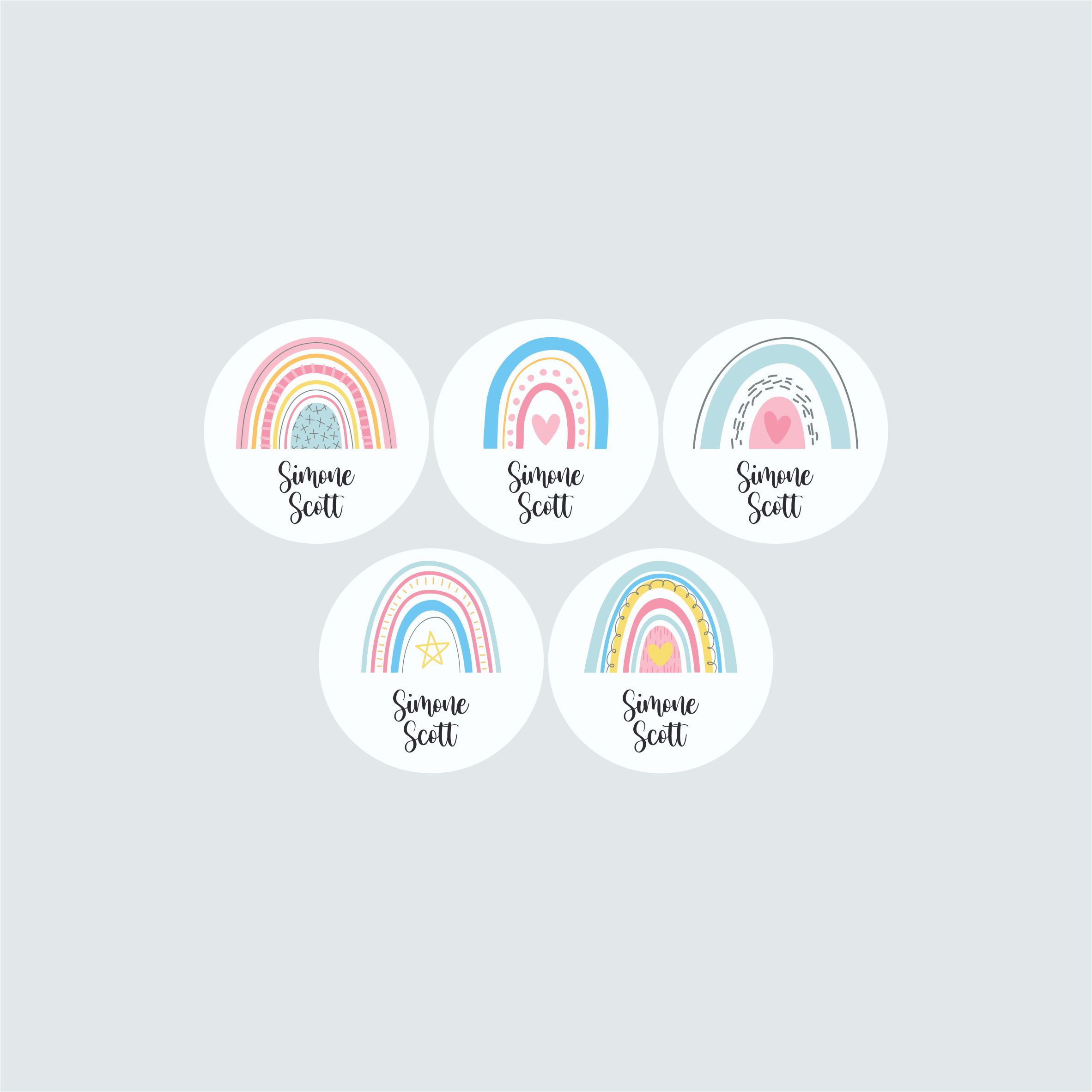 Small Round Labels - Over The Rainbow | Alphabugs